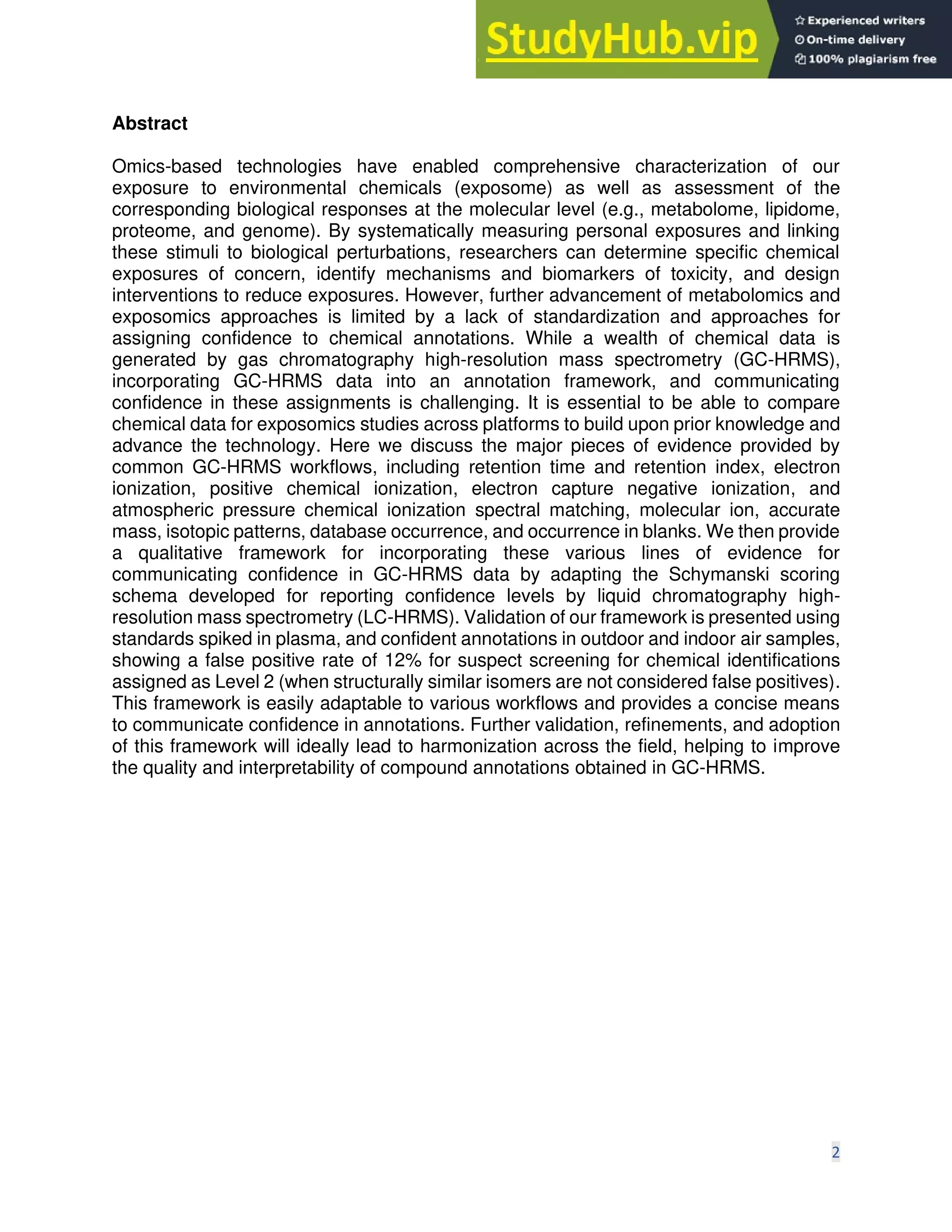 An Actionable Annotation Scoring Framework For Gas Chromatography ...