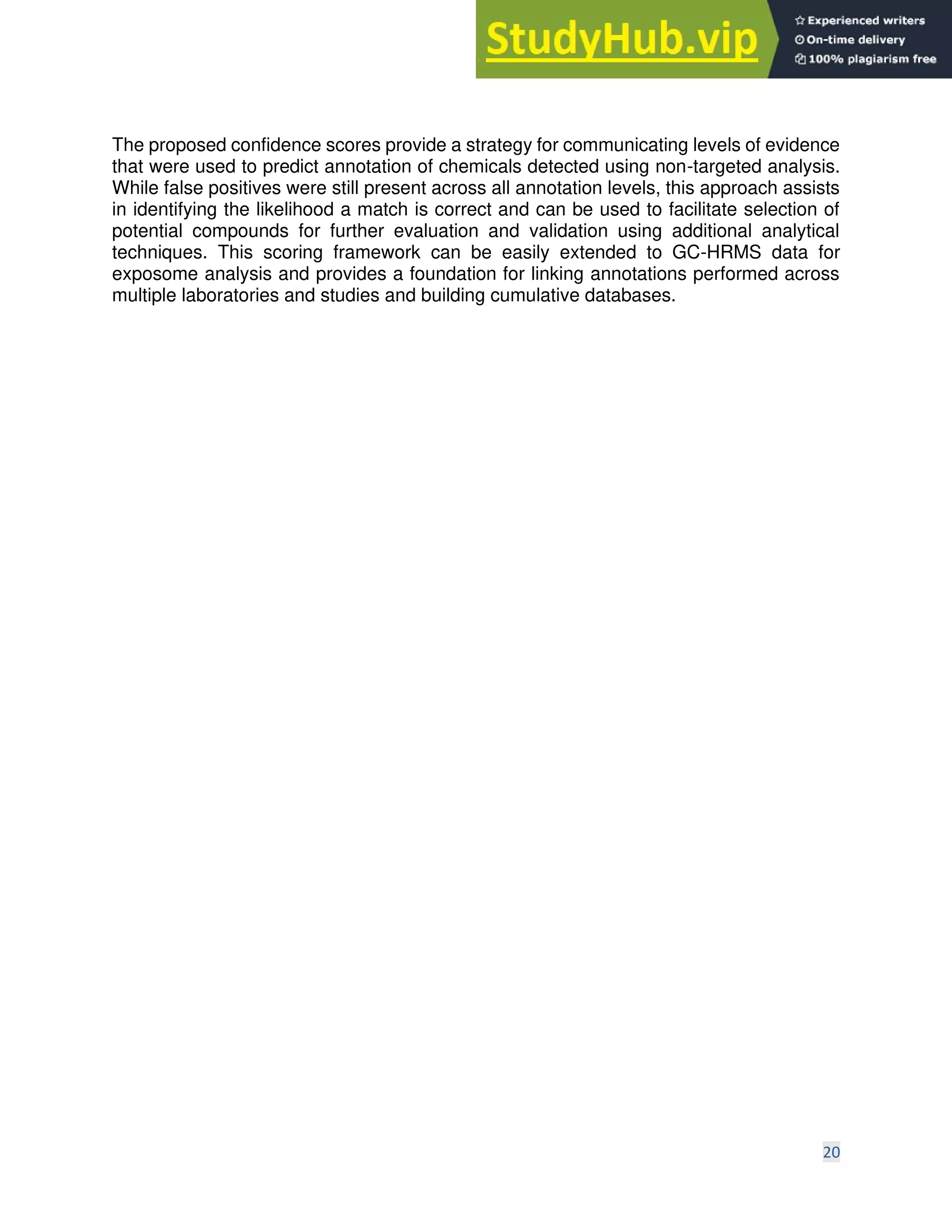 An Actionable Annotation Scoring Framework For Gas Chromatography High Resolution Mass