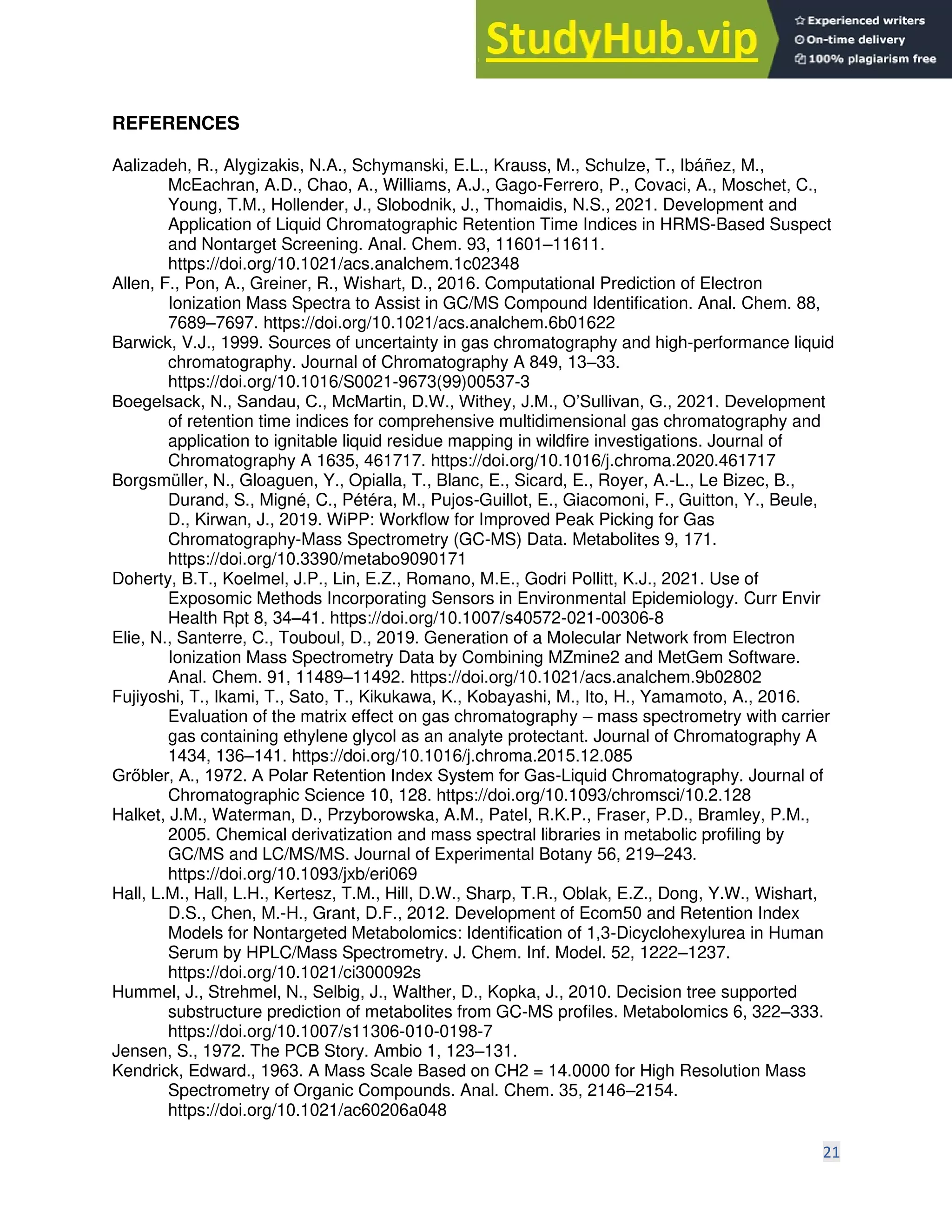 An Actionable Annotation Scoring Framework For Gas Chromatography High Resolution Mass