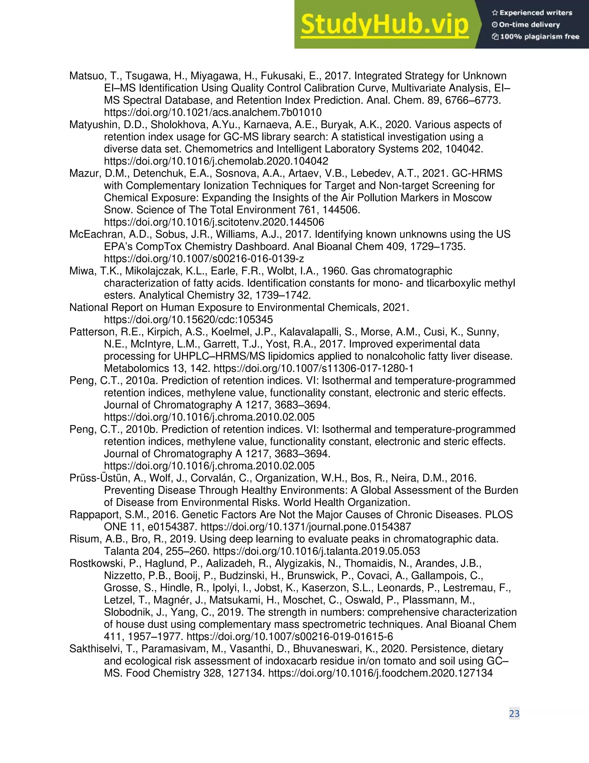 An Actionable Annotation Scoring Framework For Gas Chromatography High Resolution Mass