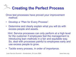 An Action Plan for Lean Services | PDF