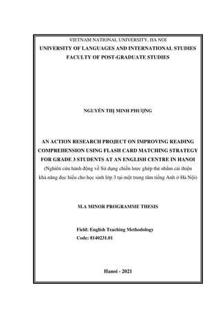 An action research project on improving reading comprehension using flash card matching strategy ...