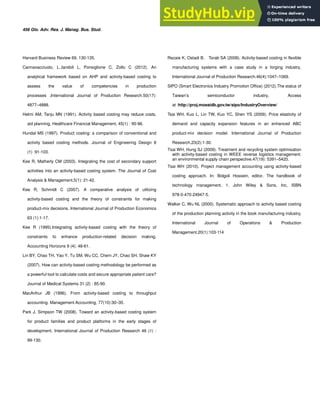 An Activity Based Costing-Based A Case Study Of A Taiwanese Gudeng ...