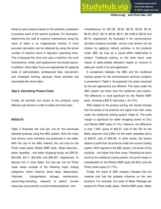 An Activity Based Costing-Based A Case Study Of A Taiwanese Gudeng ...
