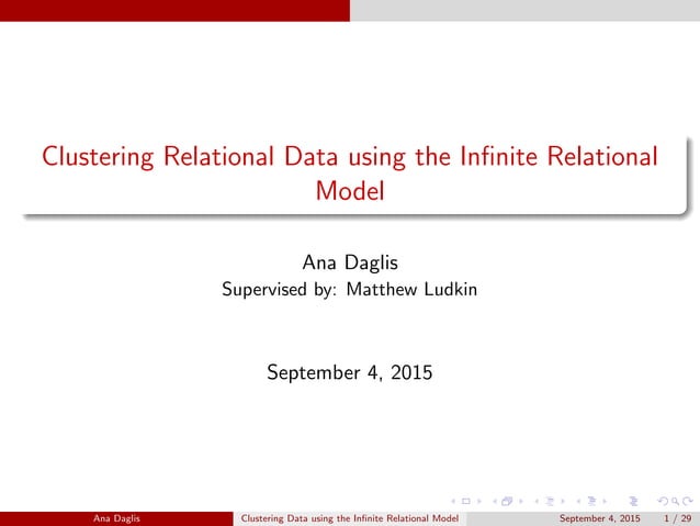 Clustering Relational Data using the Infinite Relational Model | PPT