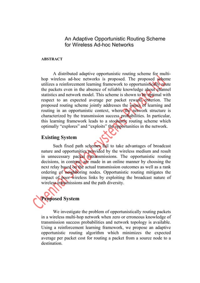 An adaptive opportunistic routing scheme for wireless ad hoc networks | PDF