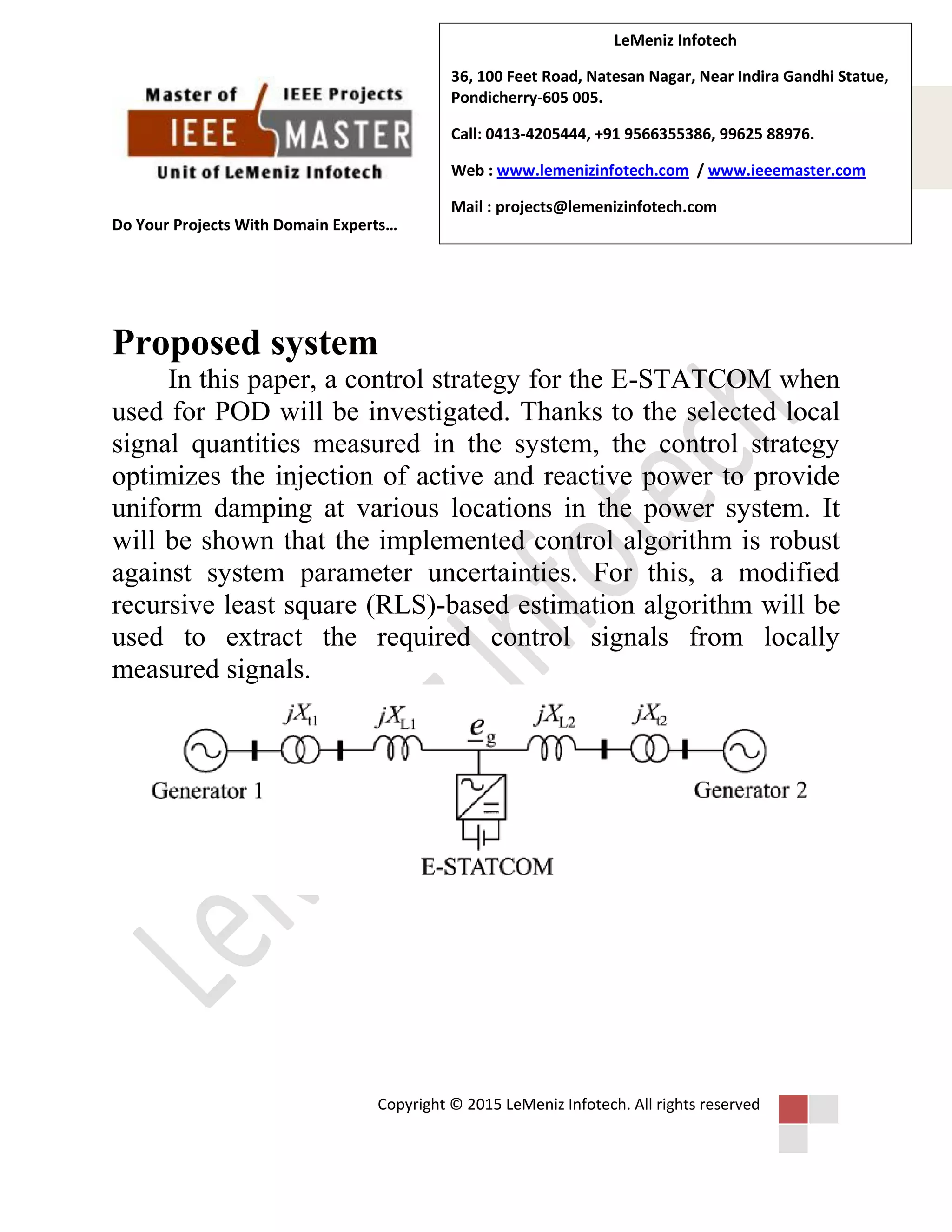 An adaptive power oscillation damping controller by statcom with energy storage | PDF | Internet ...