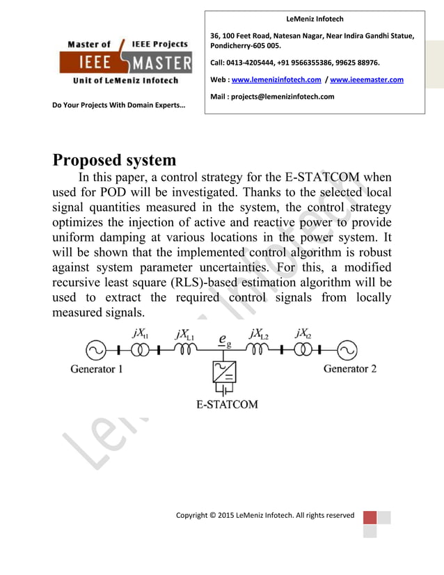 An adaptive power oscillation damping controller by statcom with energy ...