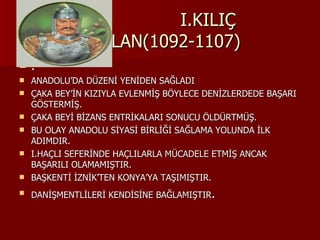 Anadolu(TüRkiye) SelçUklu Devleti | PPT