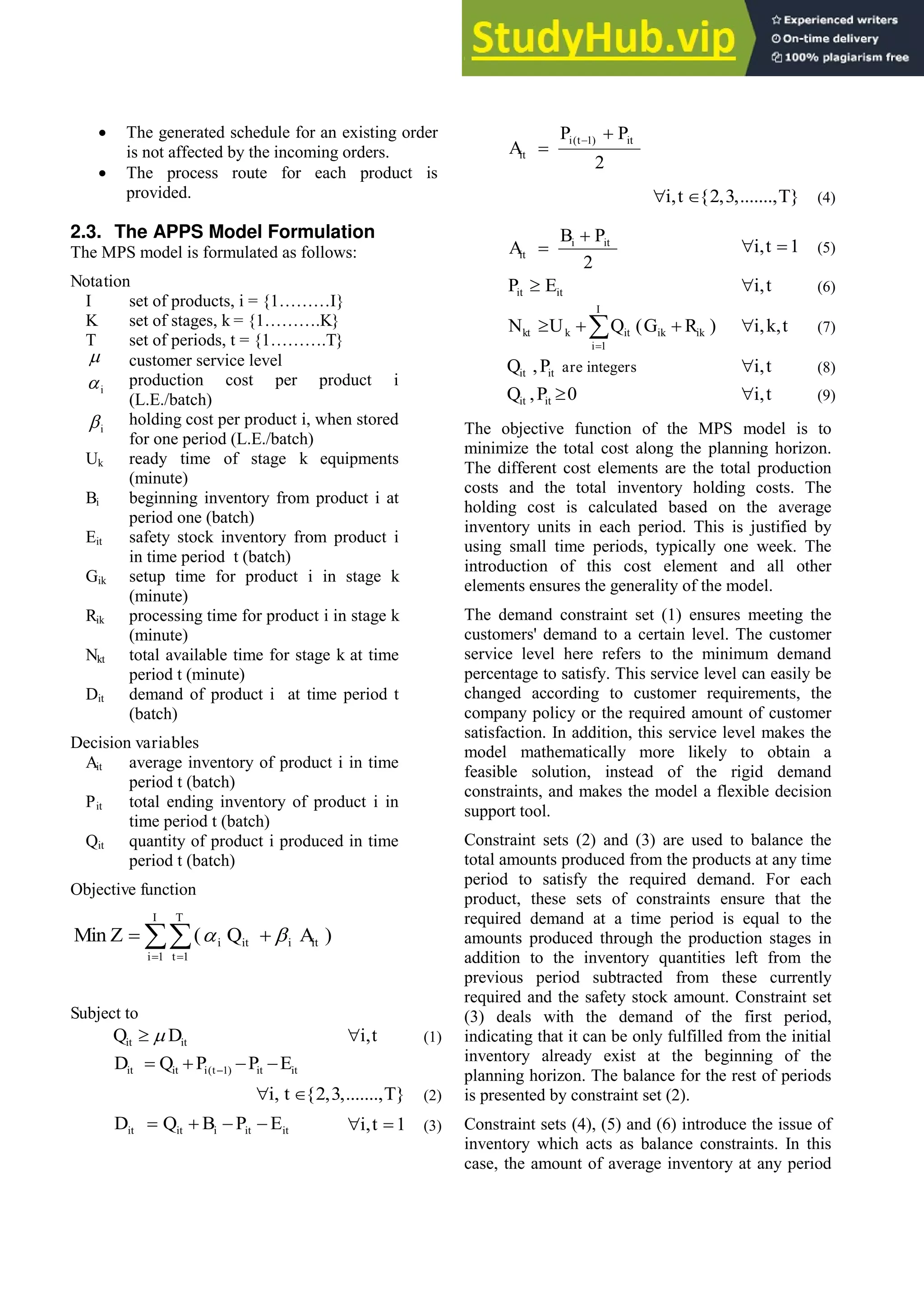 AN ADVANCED PRODUCTION PLANNING AND SCHEDULING SYSTEM FOR BATCH PROCESS ...