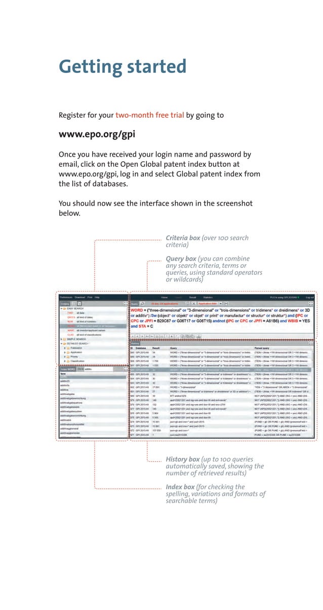An advanced tool for searching the epo's worldwide patent data | PDF