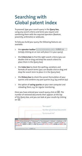 An advanced tool for searching the epo's worldwide patent data | PDF