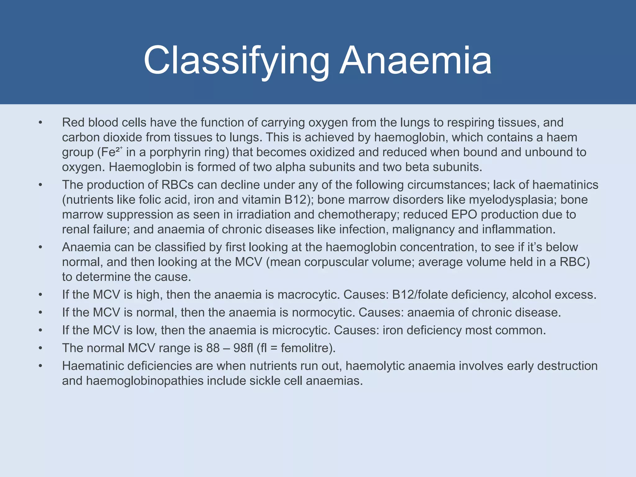 Anaemia and pathology | PPTX