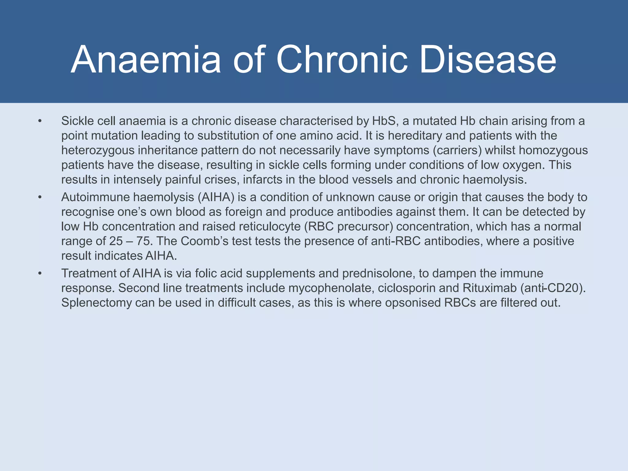 Anaemia and pathology | PPTX