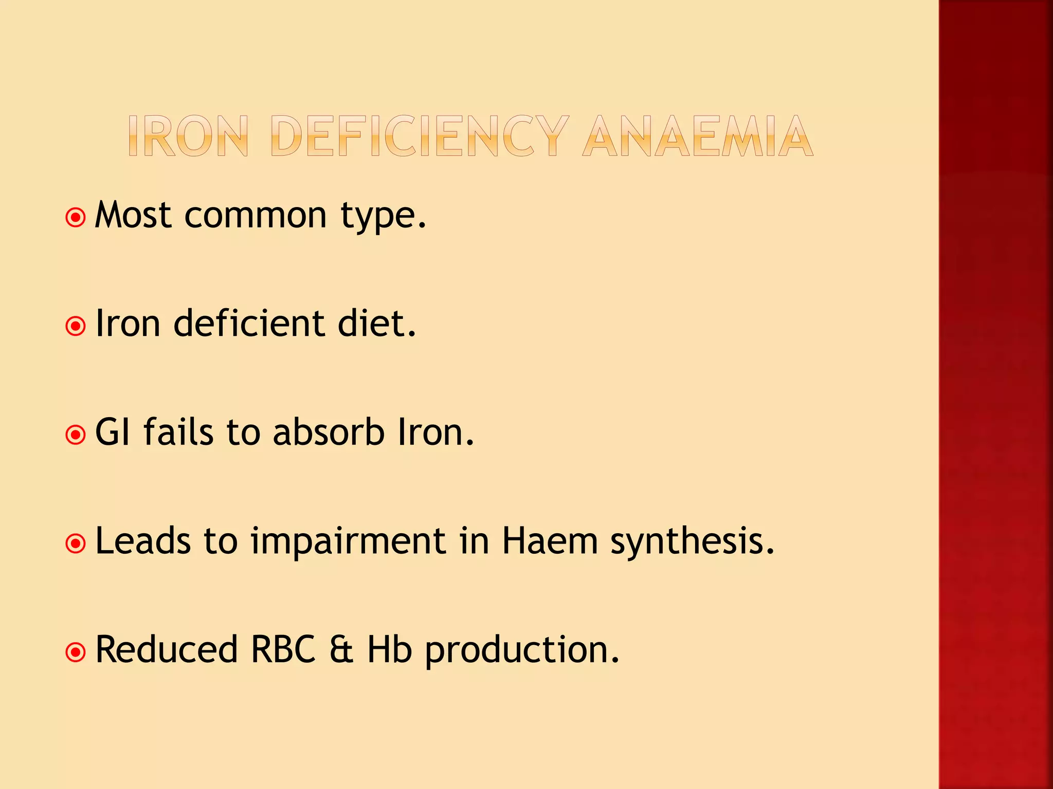 Anaemia- Classification, types, causes, pathophysiology, etiology | PPTX