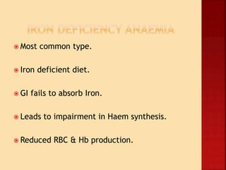 Anaemia- Classification, types, causes, pathophysiology, etiology | PPTX