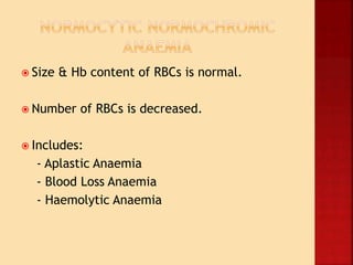 Anaemia- Classification, types, causes, pathophysiology, etiology | PPTX