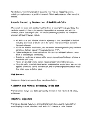 Anaemia: Symptoms, Types, Causes & Treatment | PDF