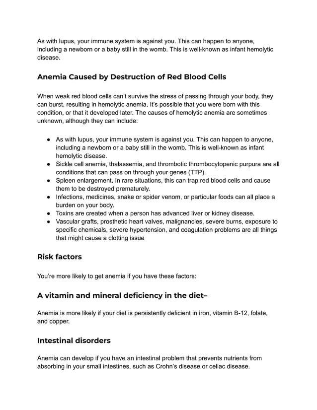 Anaemia: Symptoms, Types, Causes & Treatment | PDF