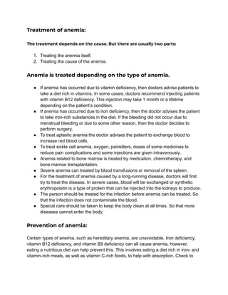Anaemia: Symptoms, Types, Causes & Treatment | PDF