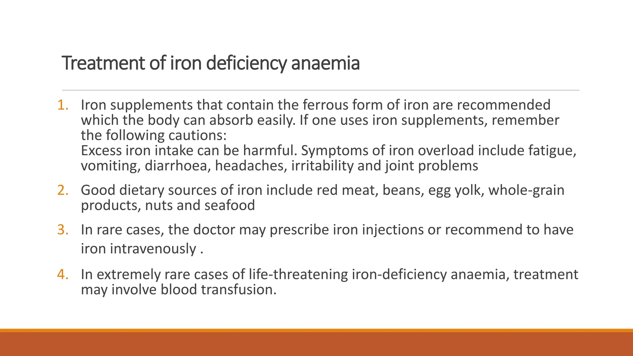 Anaemia, Types, management, signs and symptoms, etc. pptx | PPTX