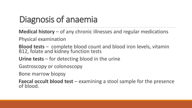 Anaemia, Types, management, signs and symptoms, etc. pptx | PPTX