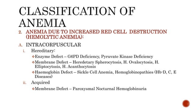 introduction to anaemia, classification of anaemia | PPTX | Blood ...