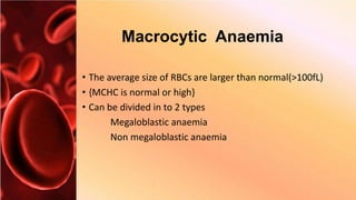 Anaemia classification final last new | PPTX