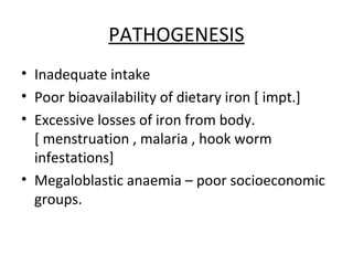 Anaemia Prophylaxis Programme | PPT