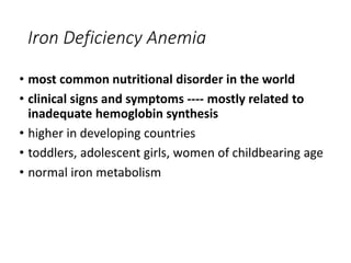 anaemia general, IDA.pptx | Blood Disorders | Diseases and Conditions