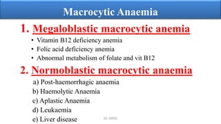 Anemia,classification of anaemia, Hb, RBC indicie | PPTX