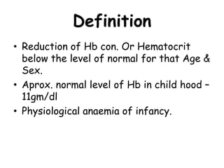Anaemia in children | PPTX