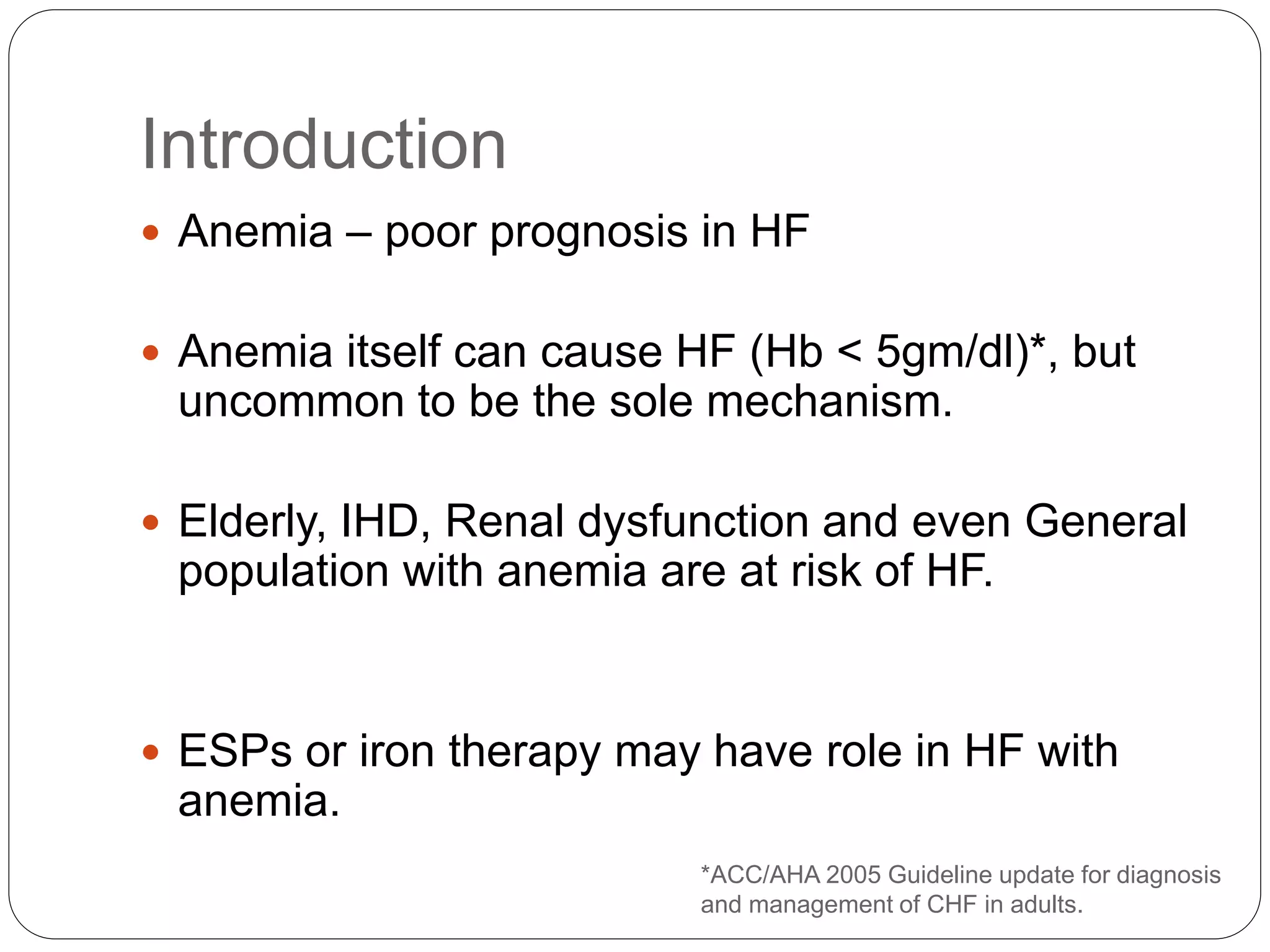 Anaemia in heart failure | PPTX