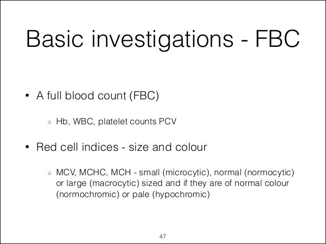 Complete Blood Count In Primary Care Bpacnz