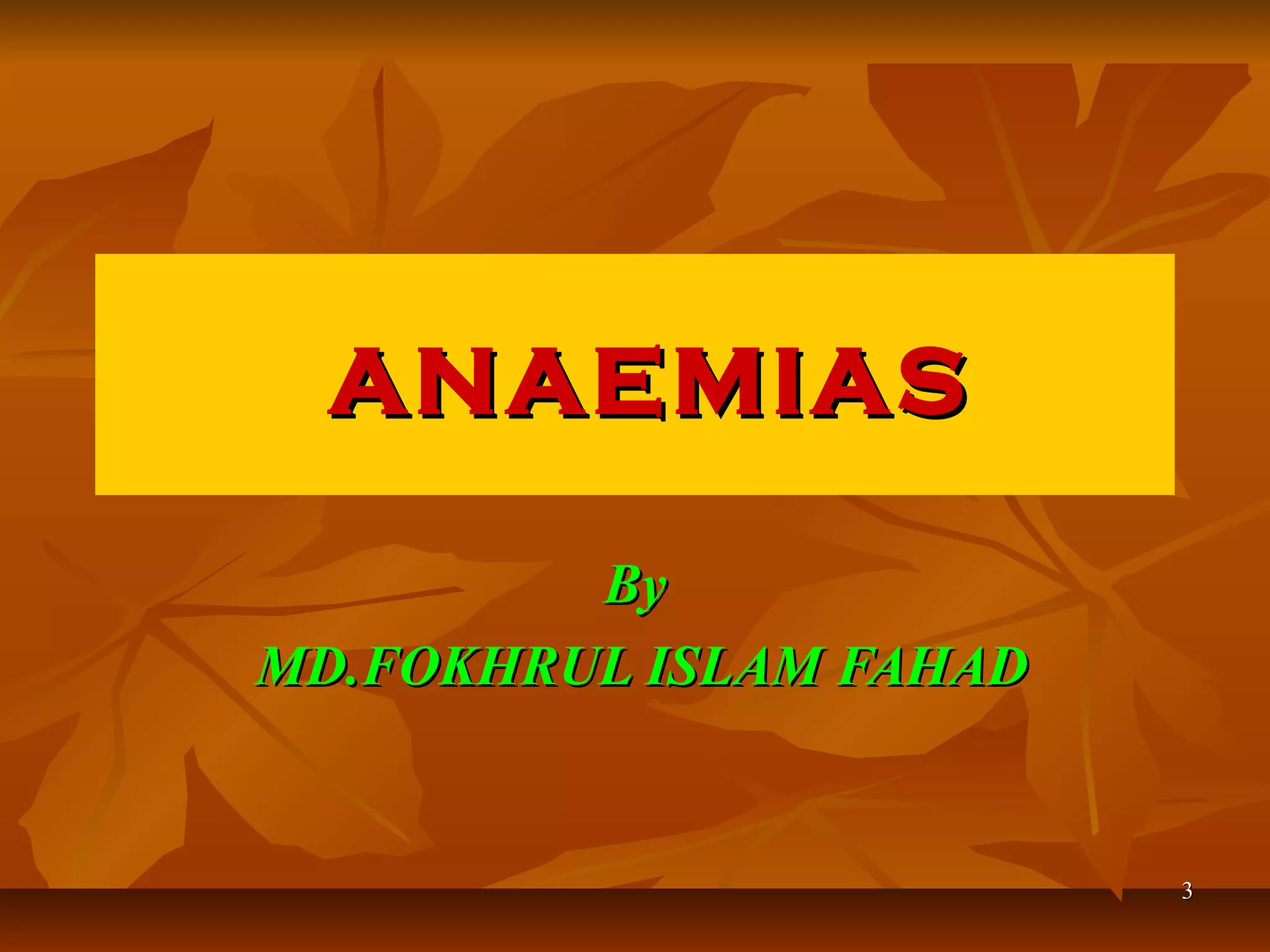 Anemia PPT | PPT
