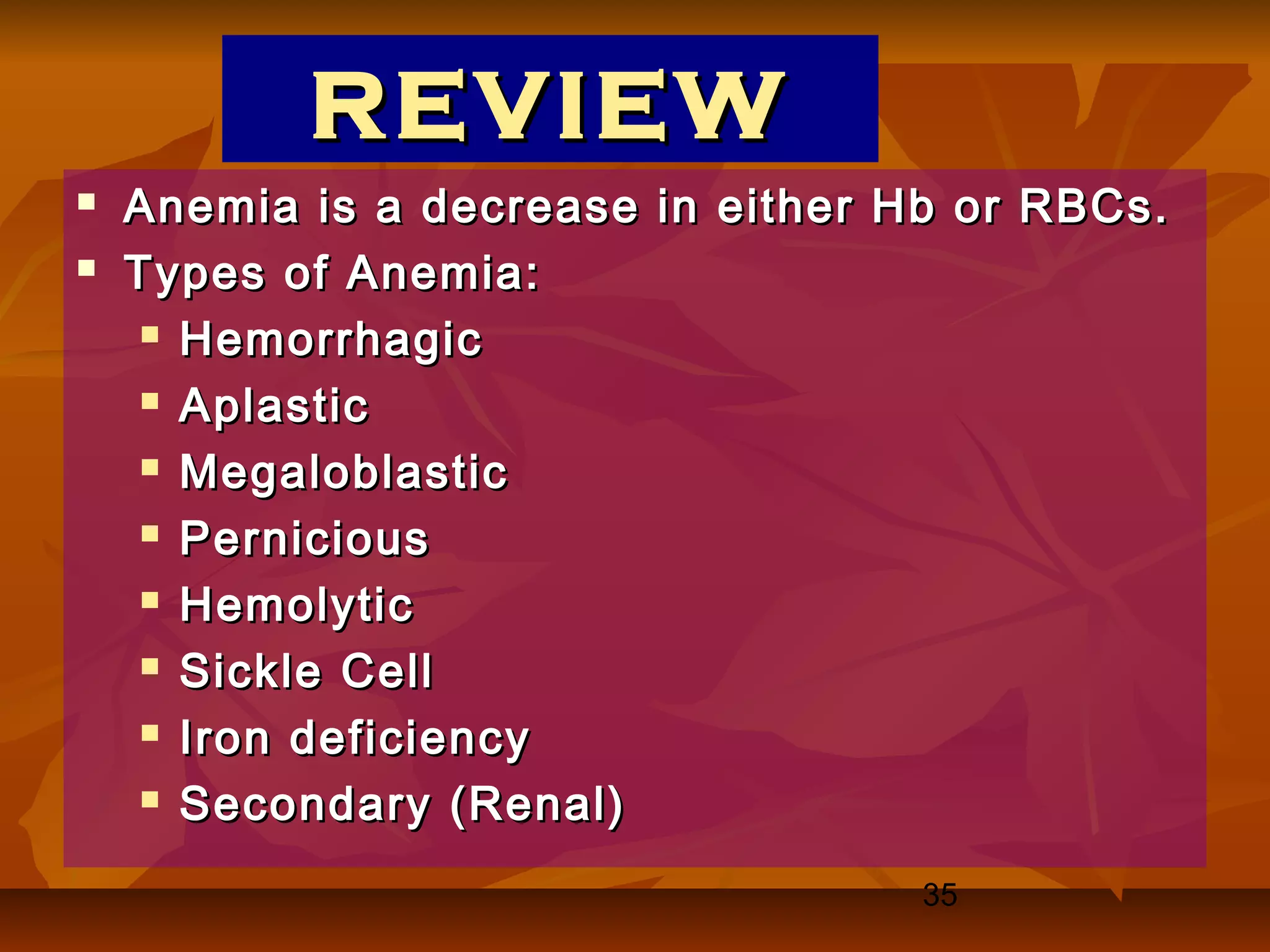Anemia PPT | PPT
