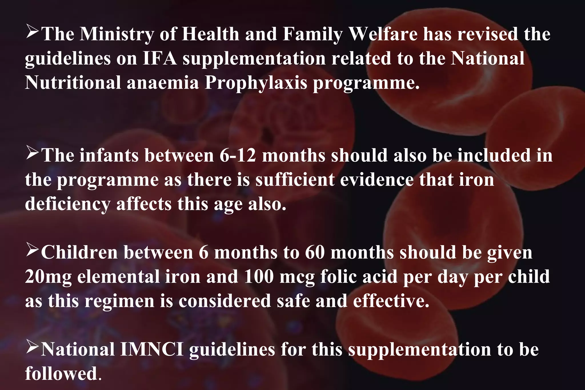 Anaemia prophylaxis programme | PPT
