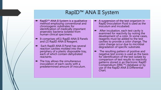 Methods for rapid identification of anaerobes | PPTX