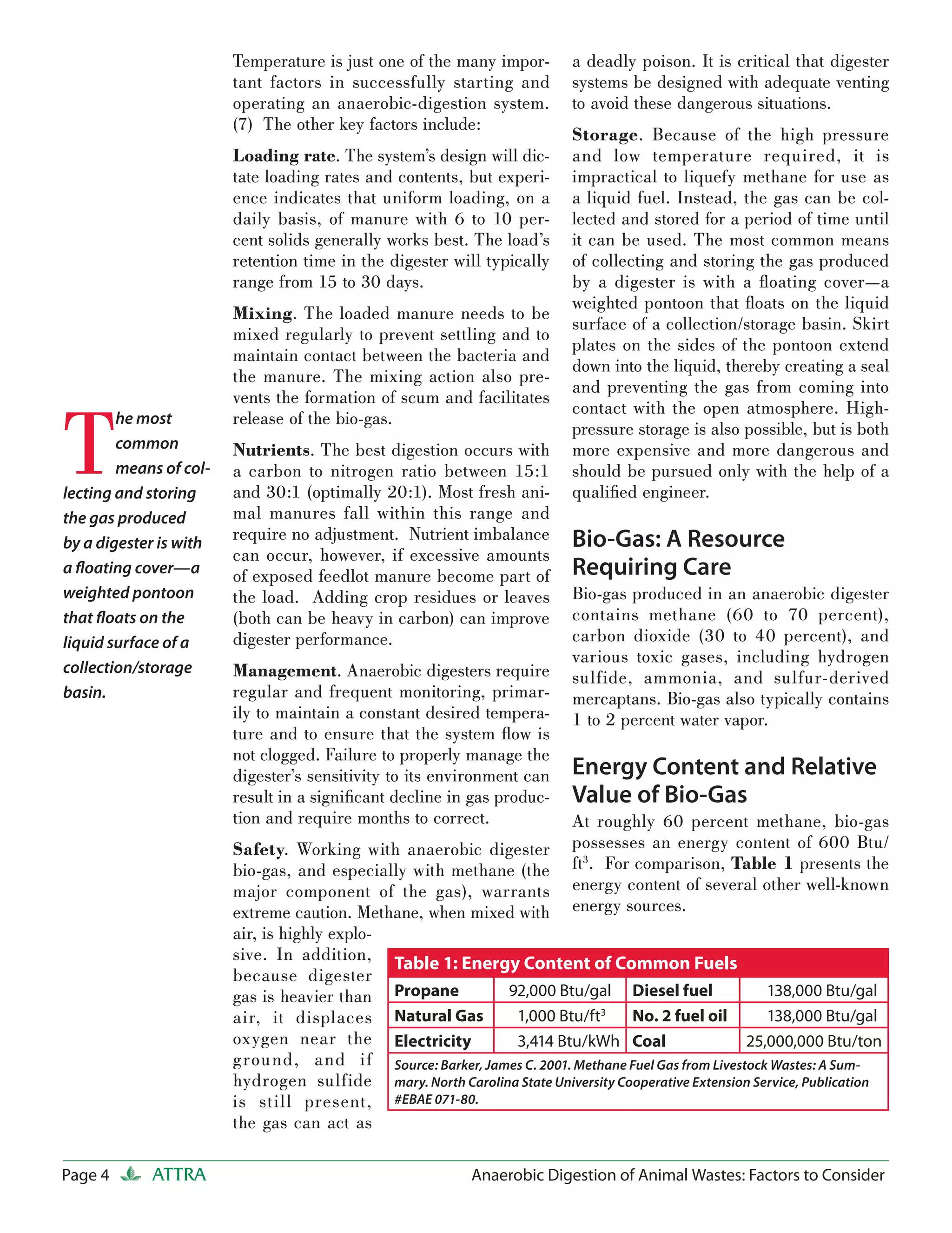 Anaerobic Digestion of Animal Wastes: Factors to Consider | PDF