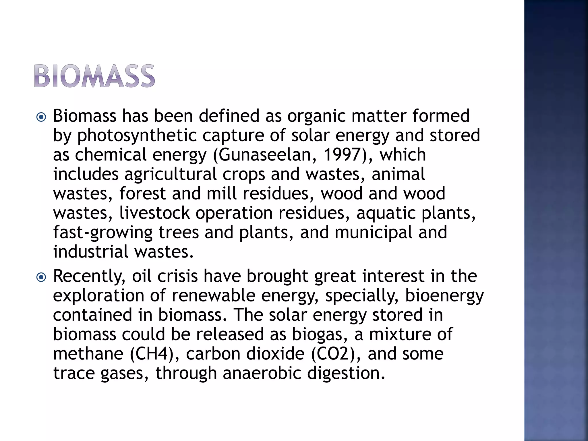 Anaerobic co digestion of biomass for methane production | PPTX