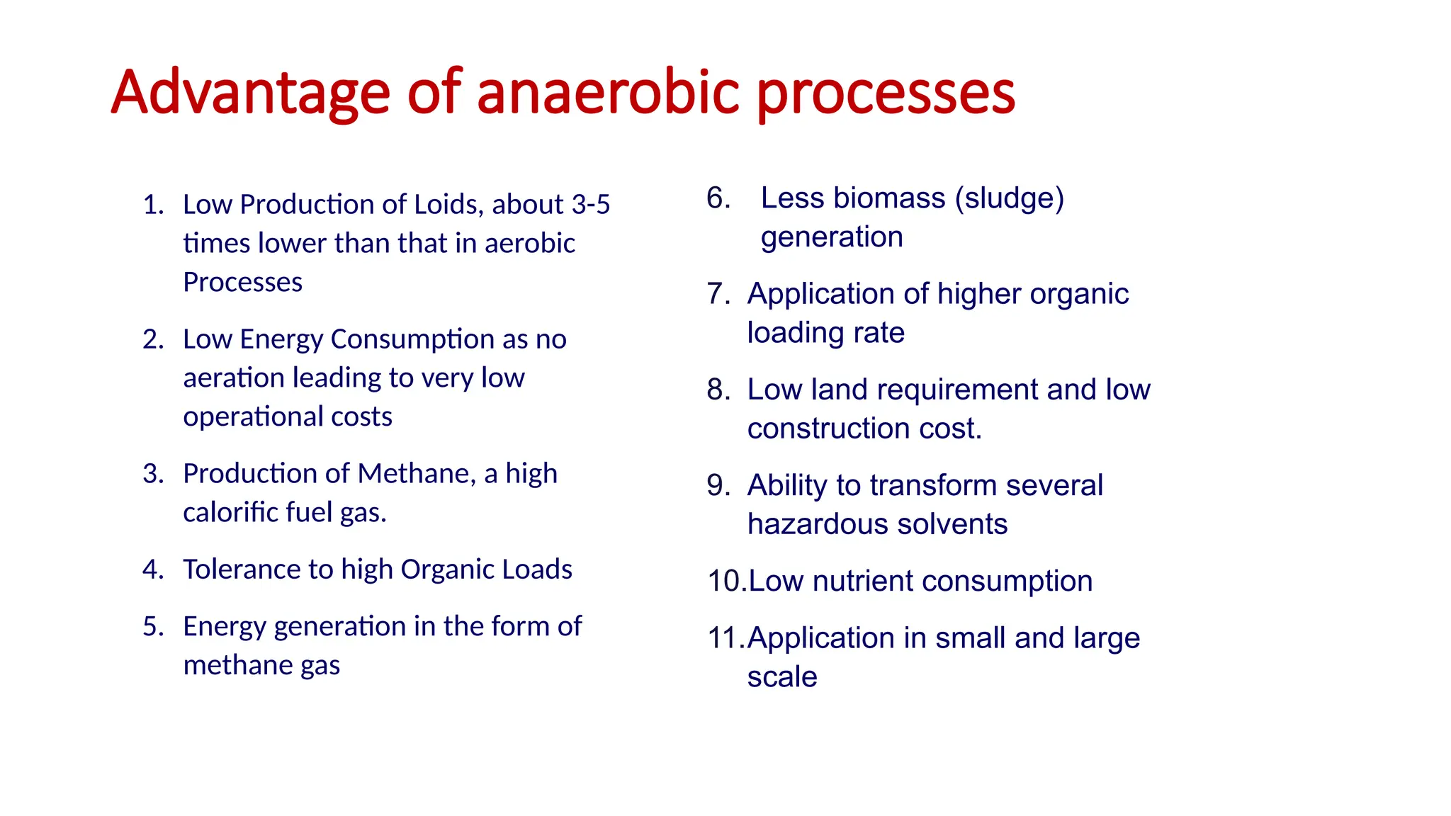 Anaerobic wastewater treatment, Advantages, disadvantages | PPTX