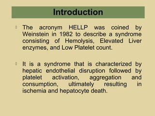 Anaesthetic Management of a Patient with HELLP Syndrome | PPT
