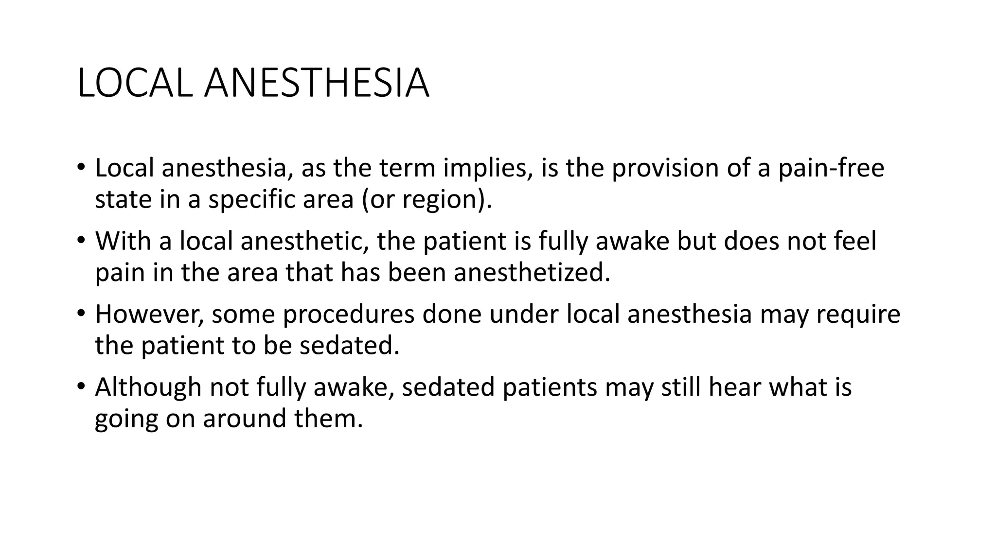 ANAESTHESIA ,LOCAL ANAESTHESIA AND ITS CLASSIFICATION | PPTX
