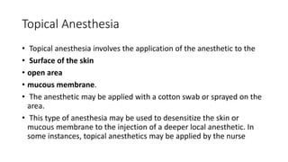 ANAESTHESIA ,LOCAL ANAESTHESIA AND ITS CLASSIFICATION | PPT