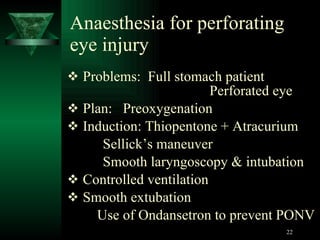 Anaesthesia For Eye Surgery | PPT