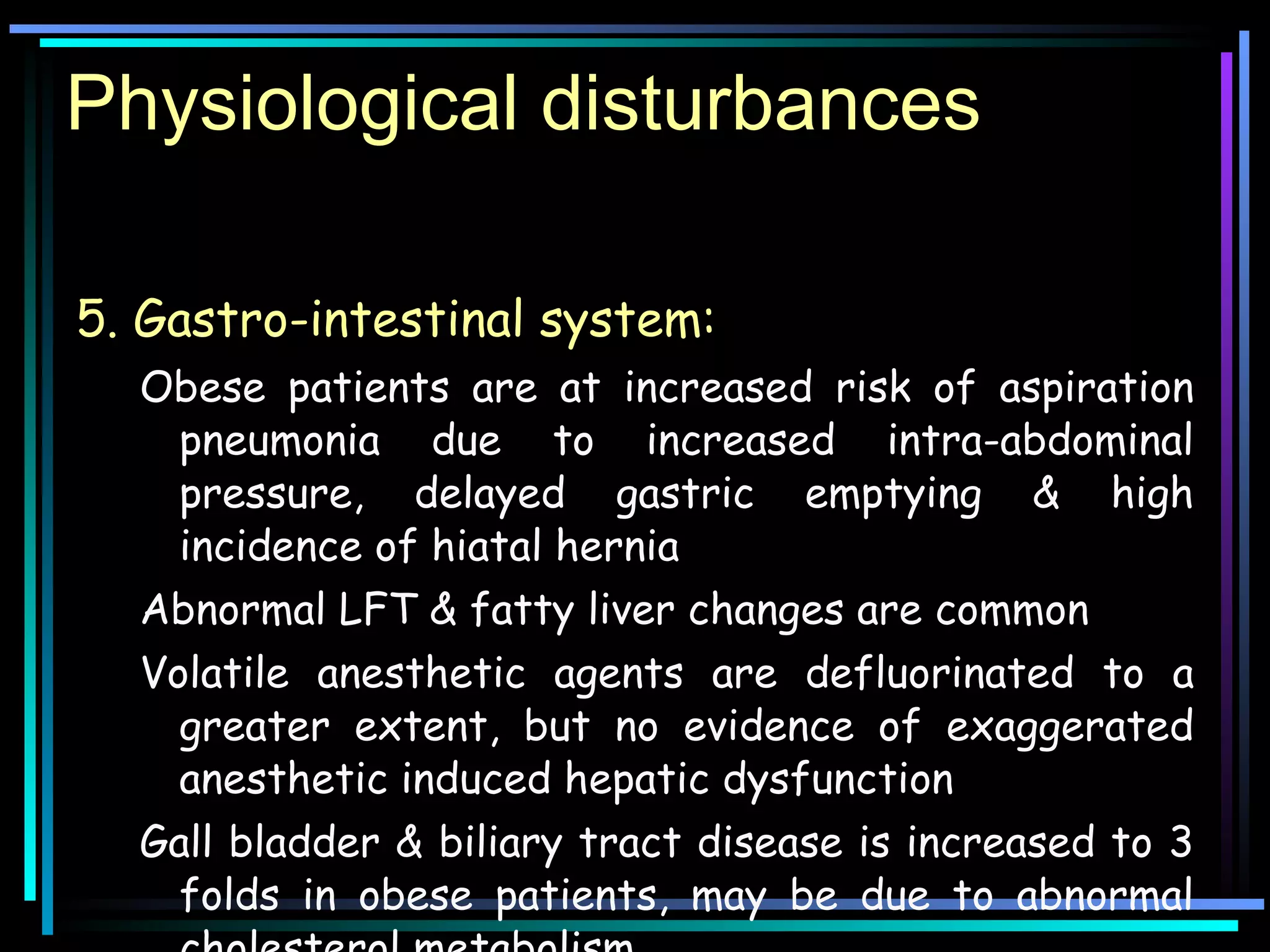 Anaesthesia For Obese Patient | PPT