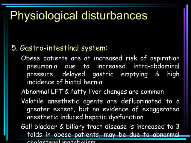 Anaesthesia For Obese Patient | PPT | Endocrine and Metabolic Diseases ...
