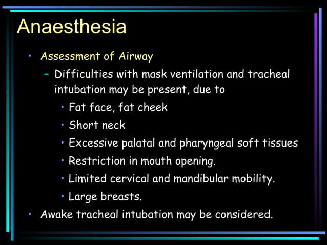 Anaesthesia For Obese Patient | PPT | Endocrine and Metabolic Diseases ...