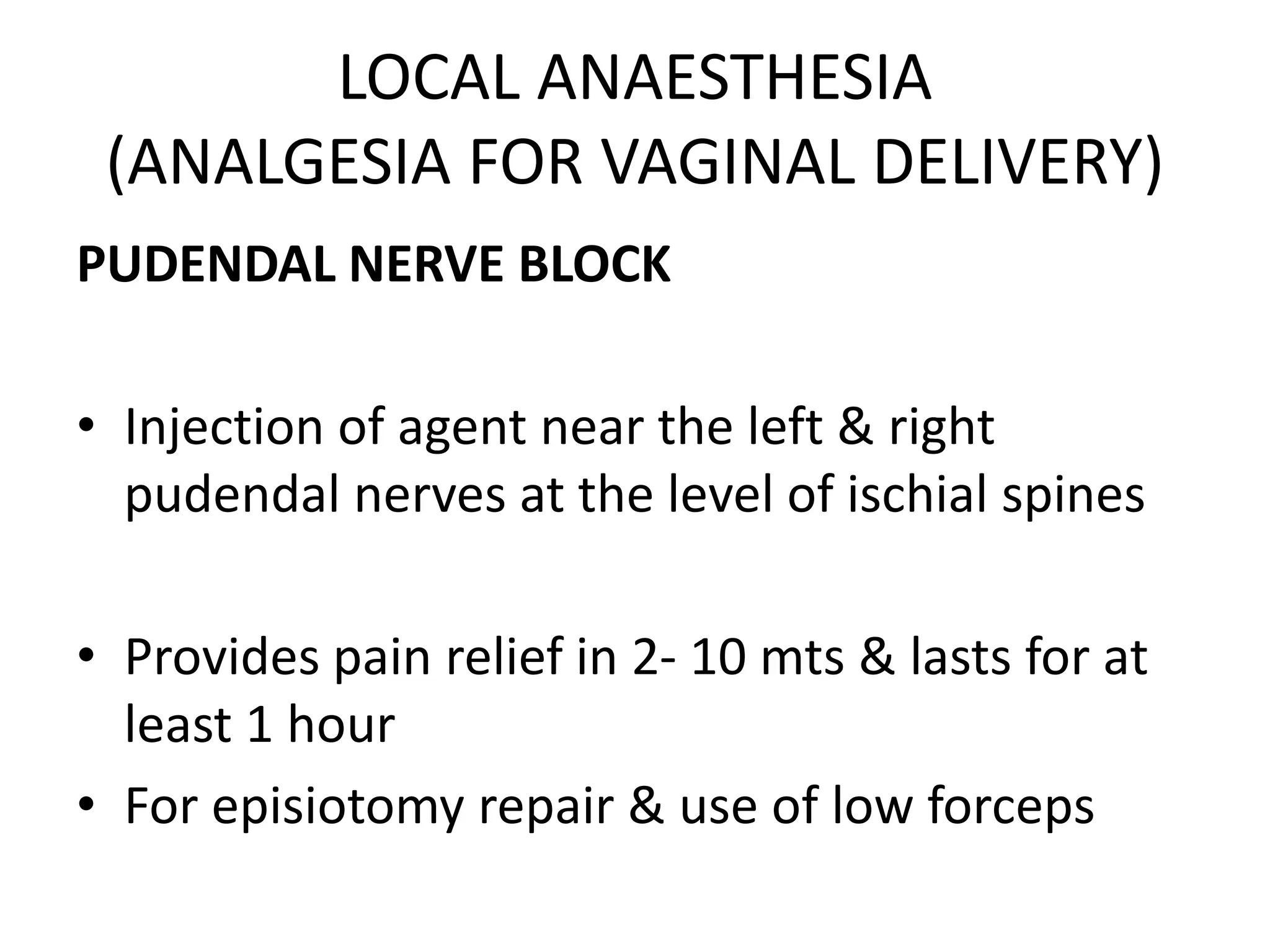 Anaesthesia & analgesia in labour | PPTX