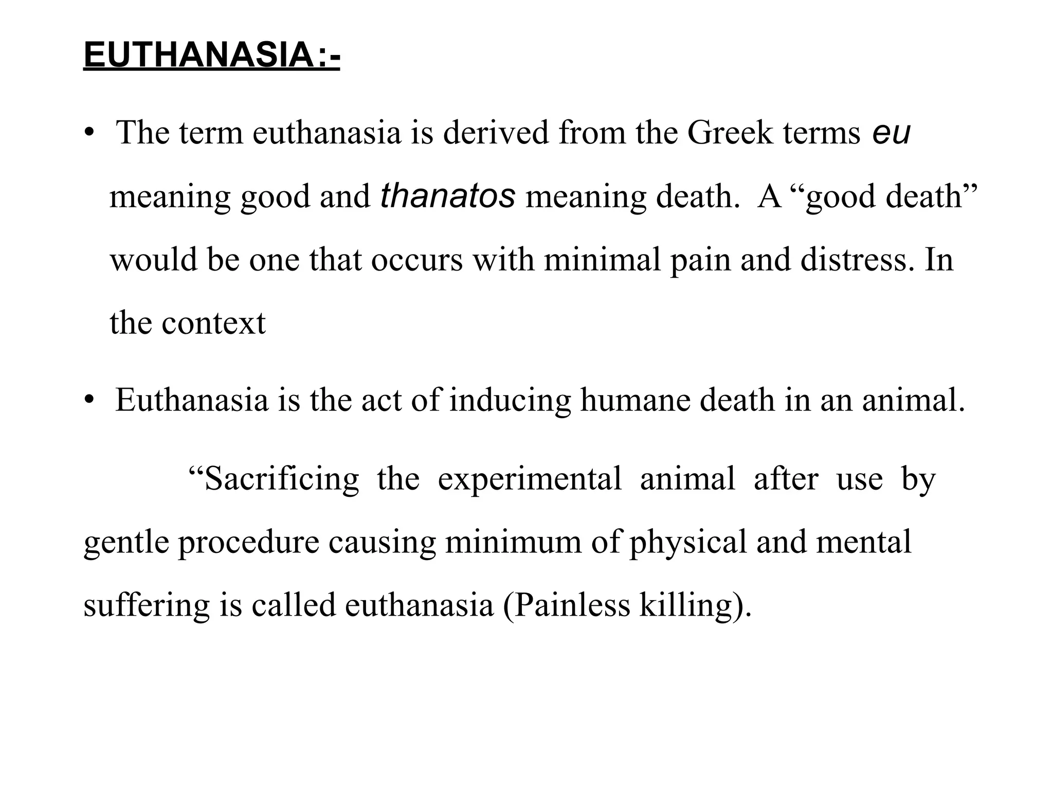Anaesthesia and euthansia | PPTX
